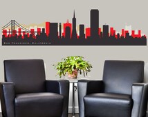 Unique cityscape wall decal related items | Etsy