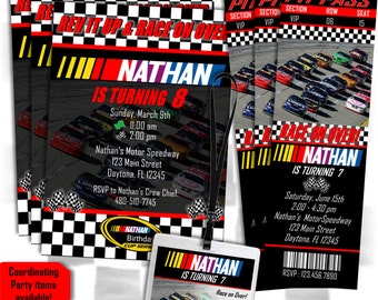 Nascar Ticket Party Invitation Ticket Style Pit Pass