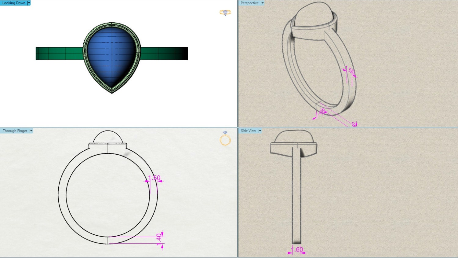 Custom design ring CAD design of the ring Custom Engagement