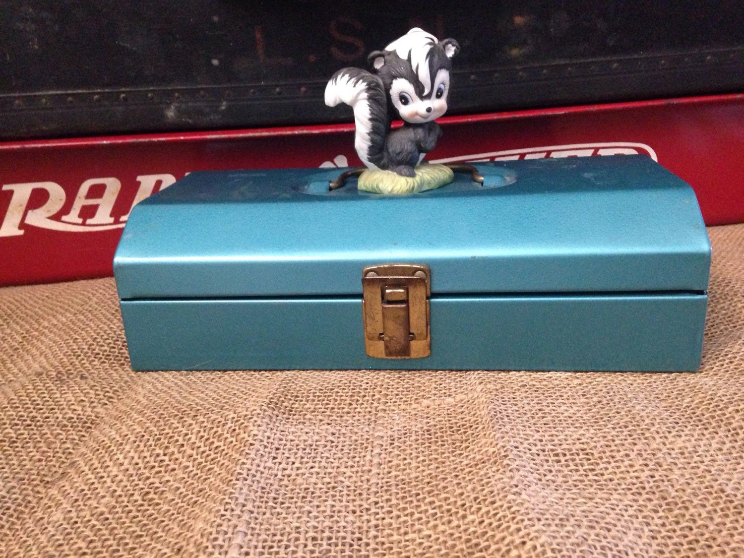 Turquoise Worcester Metal Tool Tackle Box Industrial Organization ...