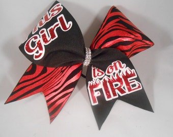 Fire cheer bow | Etsy
