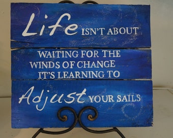 Sail Away With Me reclaimed wood sign coastal chic