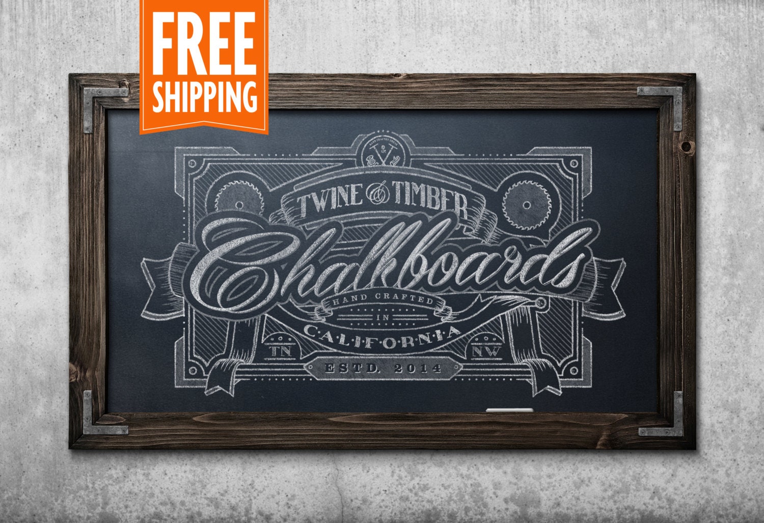 Premium Rustic Framed Chalkboard Dark Walnut Premium Rustic Framed Chalkboard Dark Walnut