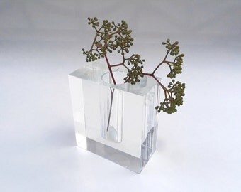 Glass block vase | Etsy