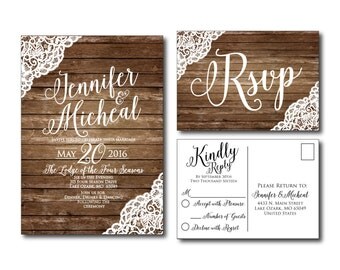 Rustic wedding invitation | Etsy