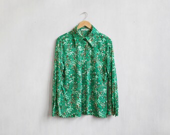 Kelly green blouse | Etsy