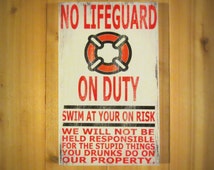 Unique lifeguard signs related items | Etsy