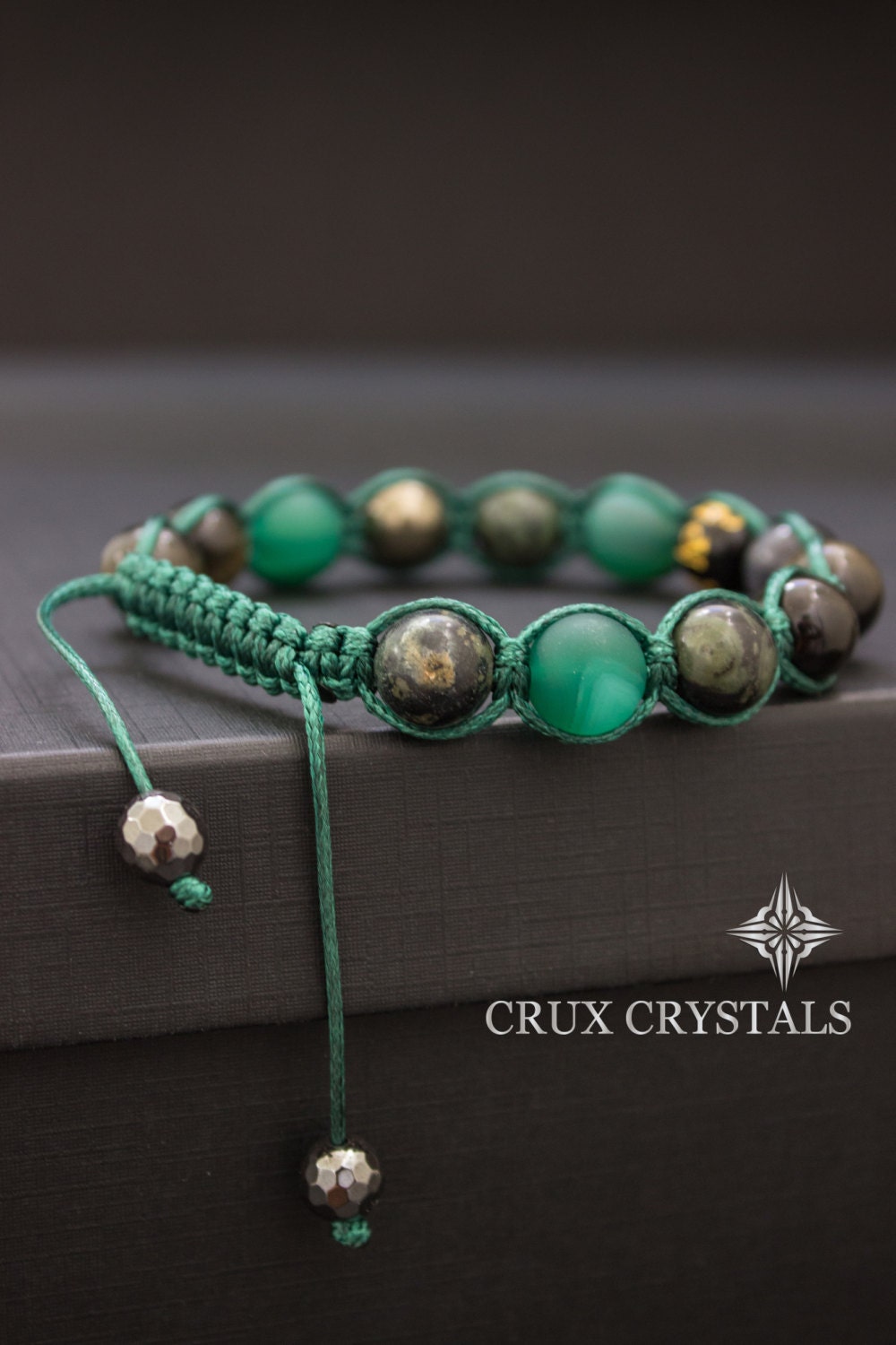 Alien Crux Crystals Mens Shamballa Bracelet Unique by CruxCrystals