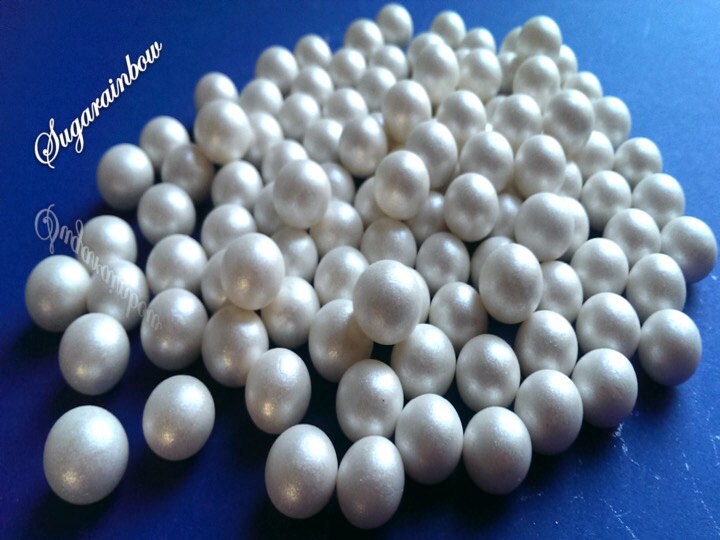 50 edible sugar pearls balls royal wedding cake cupcake decorations ...