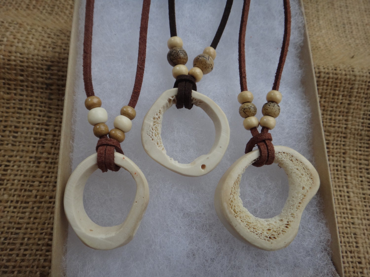 Moose bones. Native American Necklace by CreationSecondeNatur