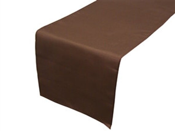 Chocolate Brown Table Runner Polyester Wedding by GOLinen on Etsy