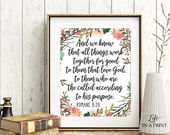 Items similar to Romans 8:28 // All Things Work Together for Good ...