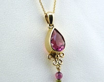 Unique pink stone pendant related items | Etsy