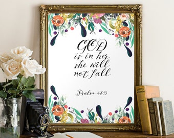 Bible Verse Art How Great Thou Art Print by TwoBrushesDesigns