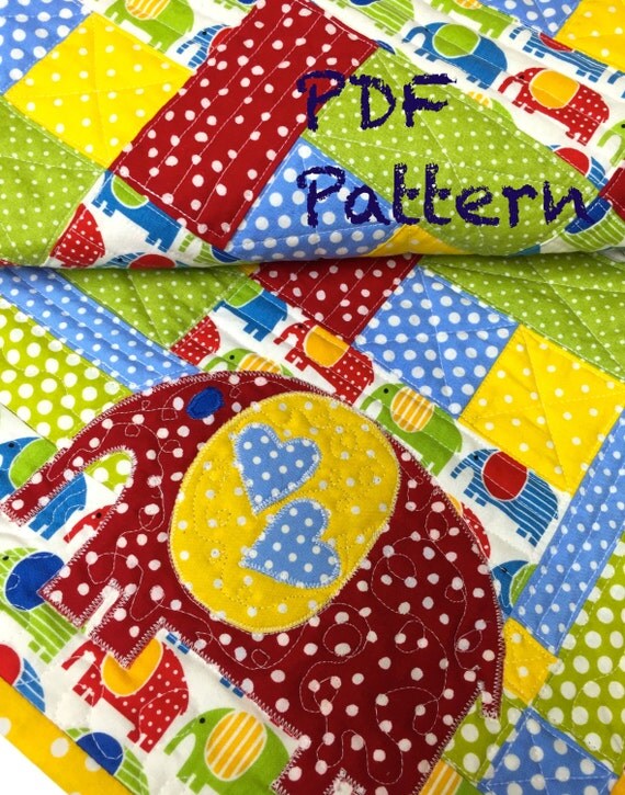 Baby Quilt Pattern Baby boy quilt pattern by ChristineJDesigns