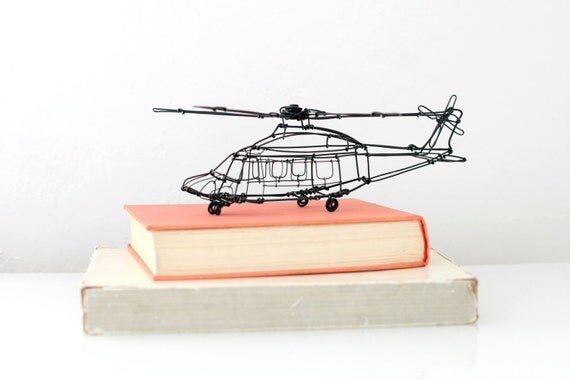 wire sculpture of a helicopter AgustaWestland AW139