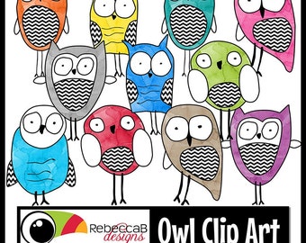 Owl digital clip art | Etsy