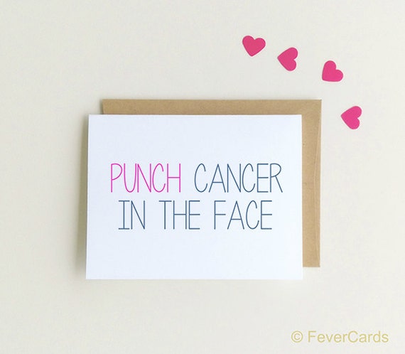 Cancer Card Punch Cancer in the Face Get Well Soon Cancer