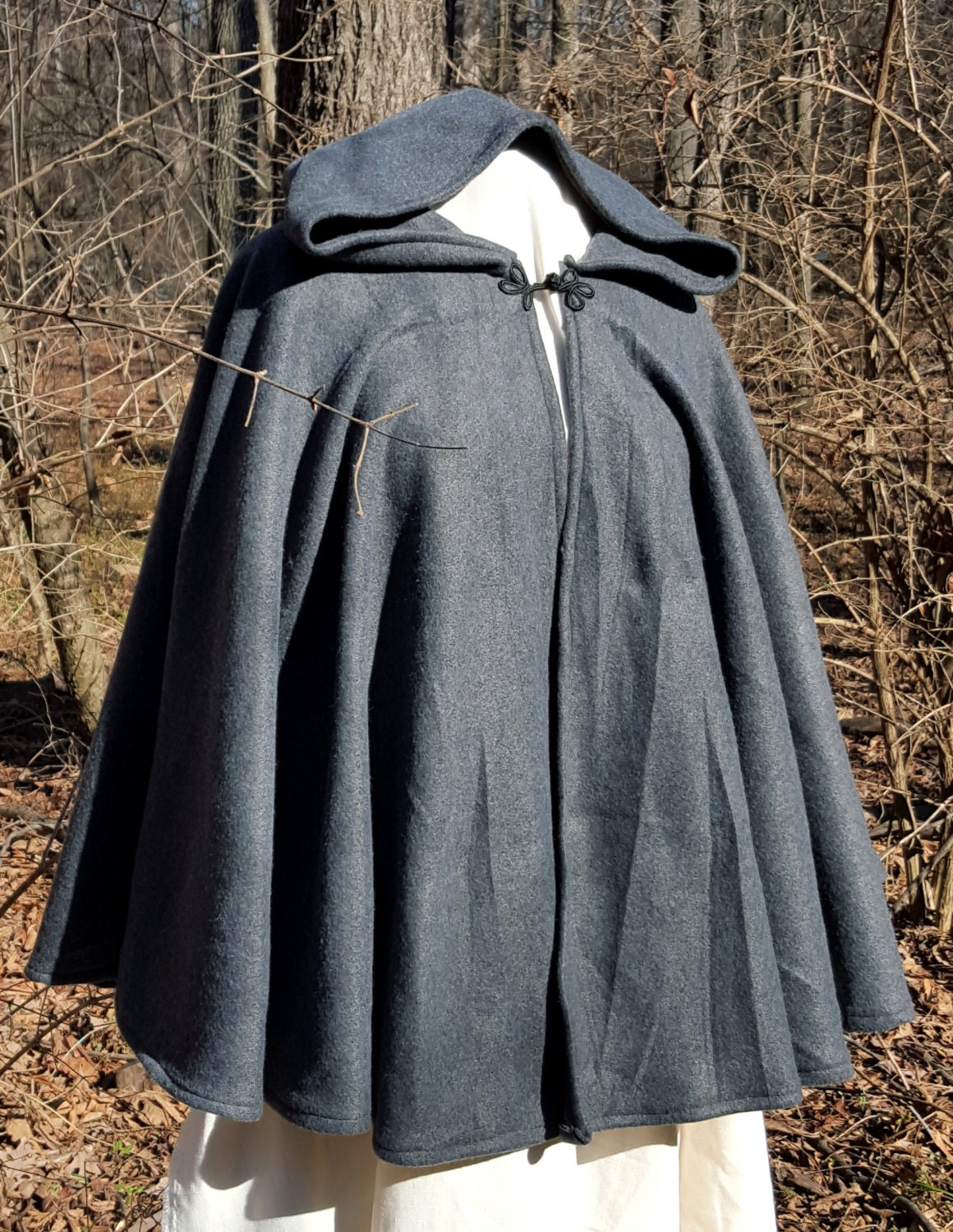 Short Fleece Cloak Dark Grey Full Circle Cloak Cape