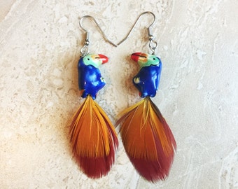 Feather Jewelry Feather Earrings Dream by peacefrogdesigns on Etsy