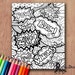 INSTANT DOWNLOAD Coloring Page Comic Book Words/ Pop Art