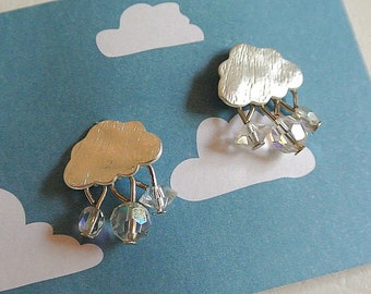 Unique rain cloud earrings related items | Etsy