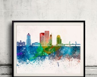 New York skyline in watercolor background SKU 0142 by Paulrommer