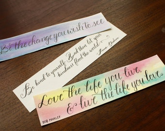 Calligraphy bookmark | Etsy