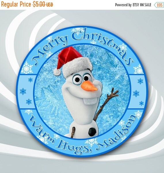 ON SALE 30% Frozen Favor Tag or Label Olaf Frozen by ticketparty