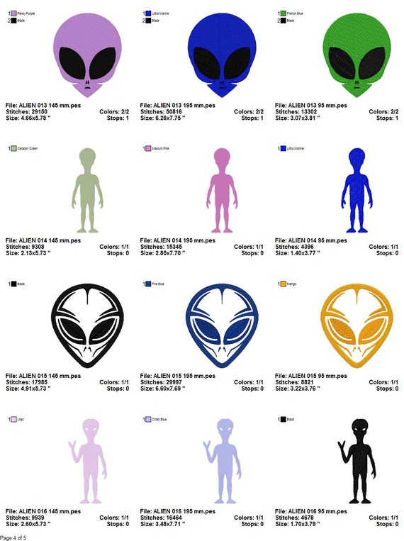 ALIEN Design for Embroidery machine / motifs pour broderie