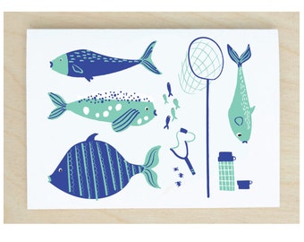 Fishing card | Etsy