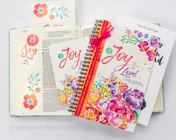 Bible Journaling Devotional Kit Joy By Mariawatercolor On Etsy