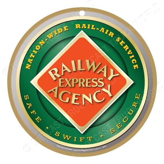 Items similar to Railway Express Agency Railroad Logo Wood Plaque ...