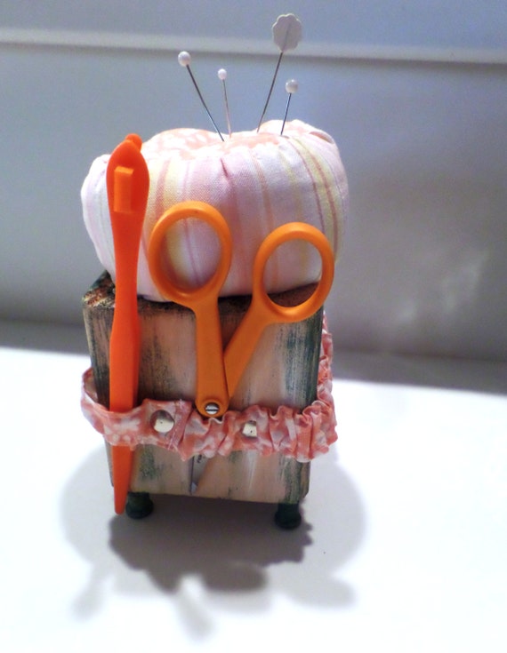 Items similar to SEWING TOOL CADDY w Pin Cushion Organizer. Great ...