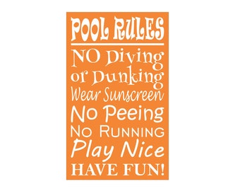 Pool rules sign | Etsy