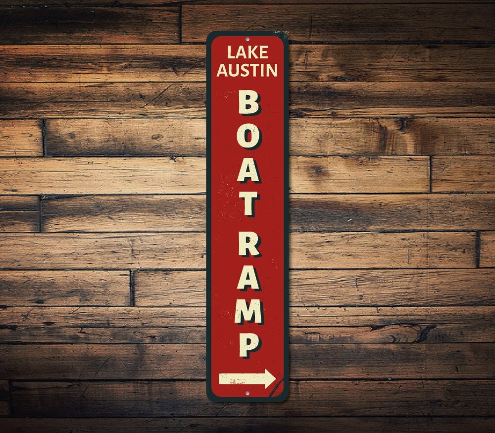 Boat Ramp Sign Personalized Vertical Lake Name Sign Custom