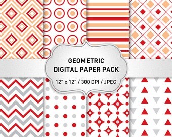 SALE Geometric Digital Paper: Navy Blue Digital by KlampDesign