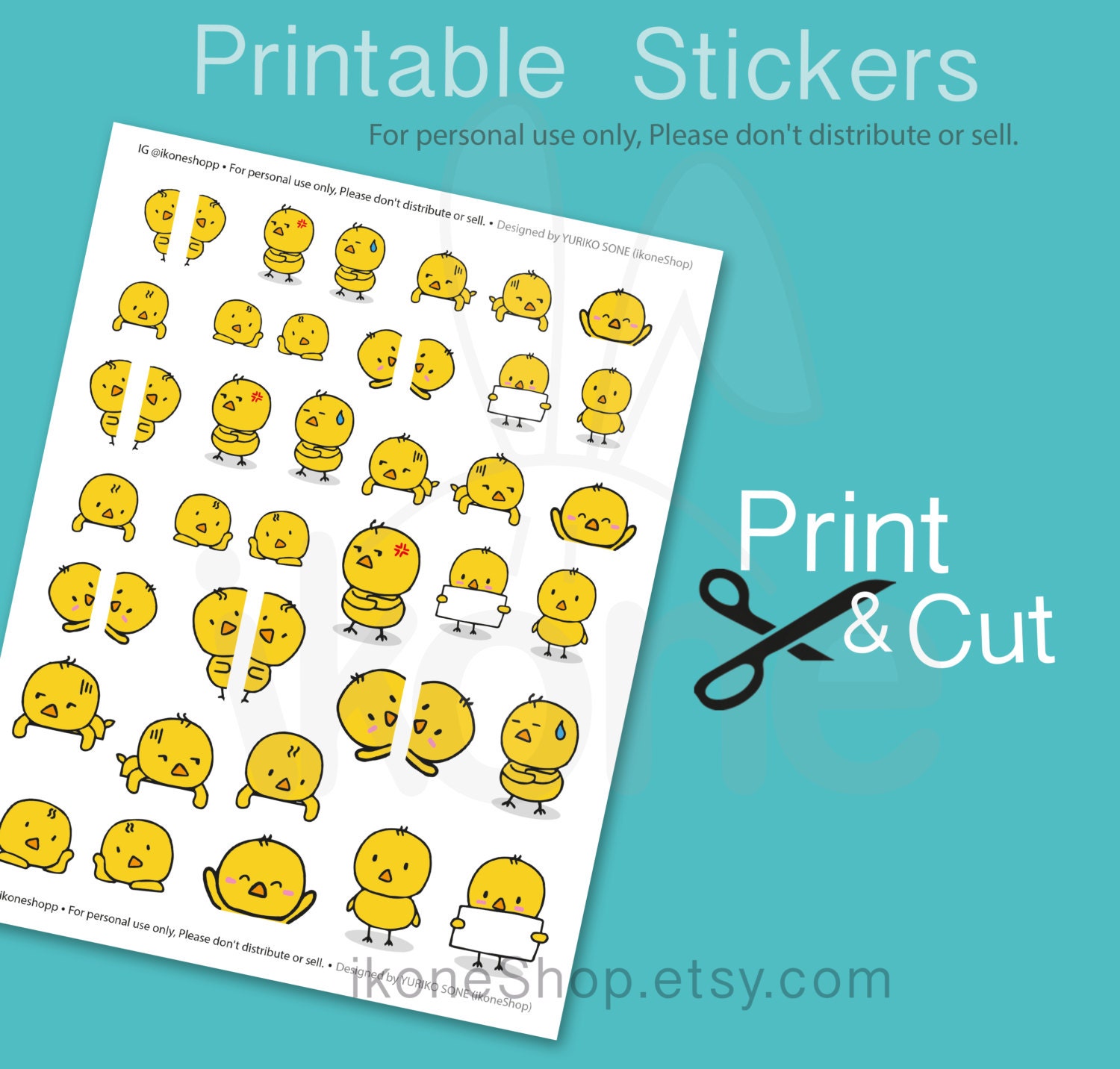 Cute Little Chick Planner Stickers chicks Printable Stickers