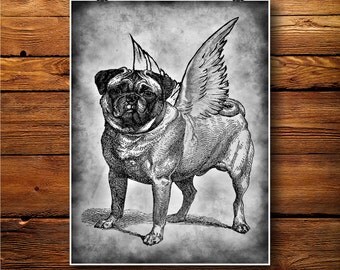 Pug angel | Etsy