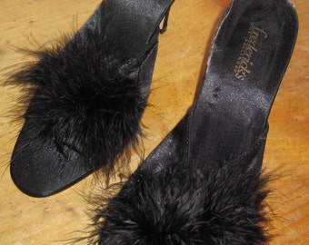 Marabou slippers | Etsy