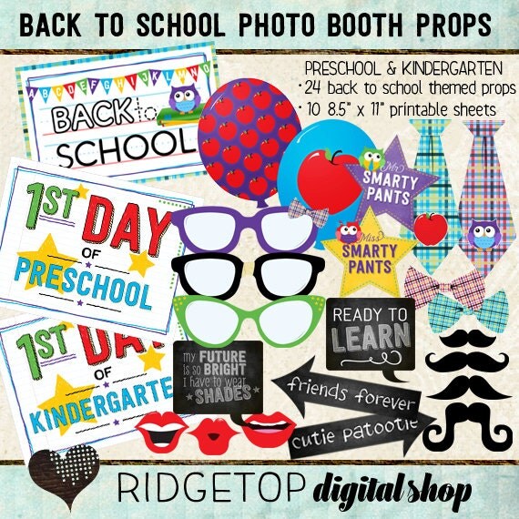 Photo Booth Props BACK TO SCHOOL preschool kindergarten