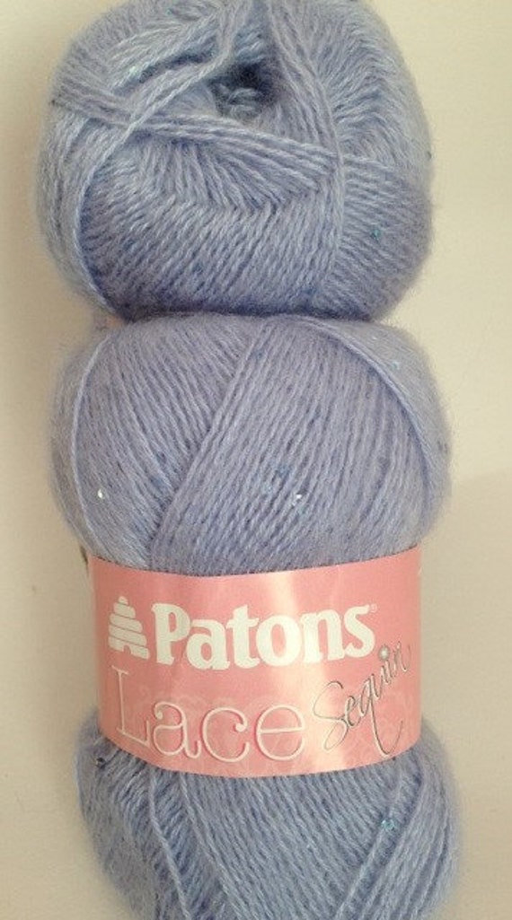 Patons Lace Sequin Yarn Color-Pale Blue Topaz Fiber-acrylic