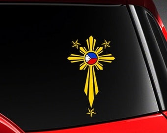 Flag cross decal | Etsy