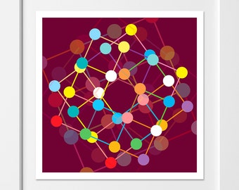 Atomic wall art | Etsy