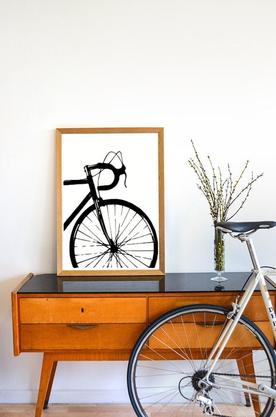 cycling poster Bike art print Bicycle poster by ArtyLettersShop