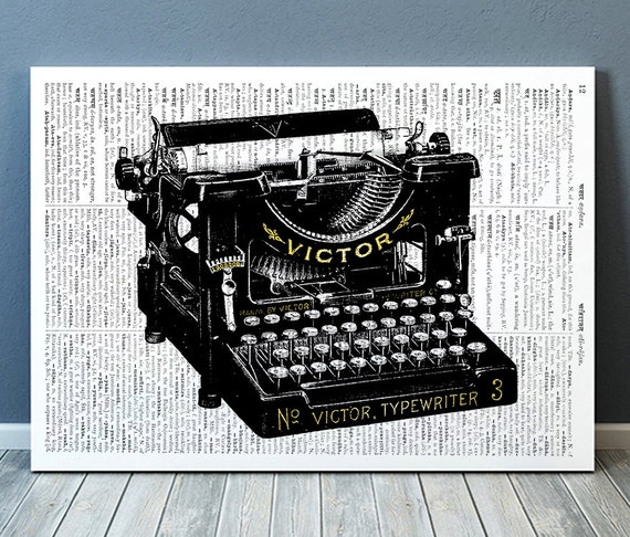 Typewriter poster Office print Retro print Vintage decor