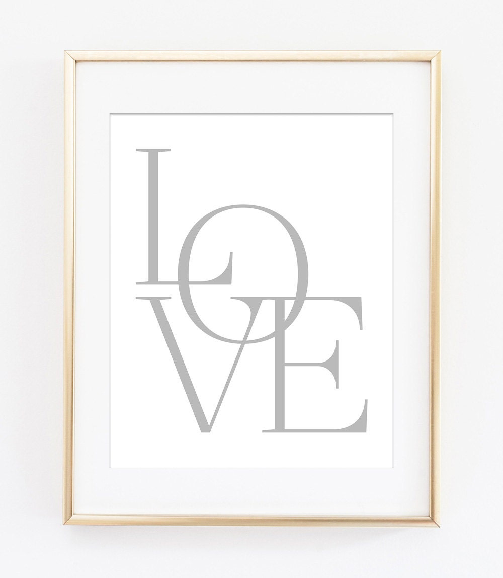 Love Print Love Printable Love Wall Art by AmyWestDesigns on Etsy