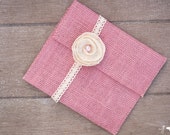 Items similar to Natural Linen Burlap CD/DVD case/pocket/envelope with ...