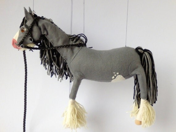 Horse clydesdale grey horse puppet horse puppet