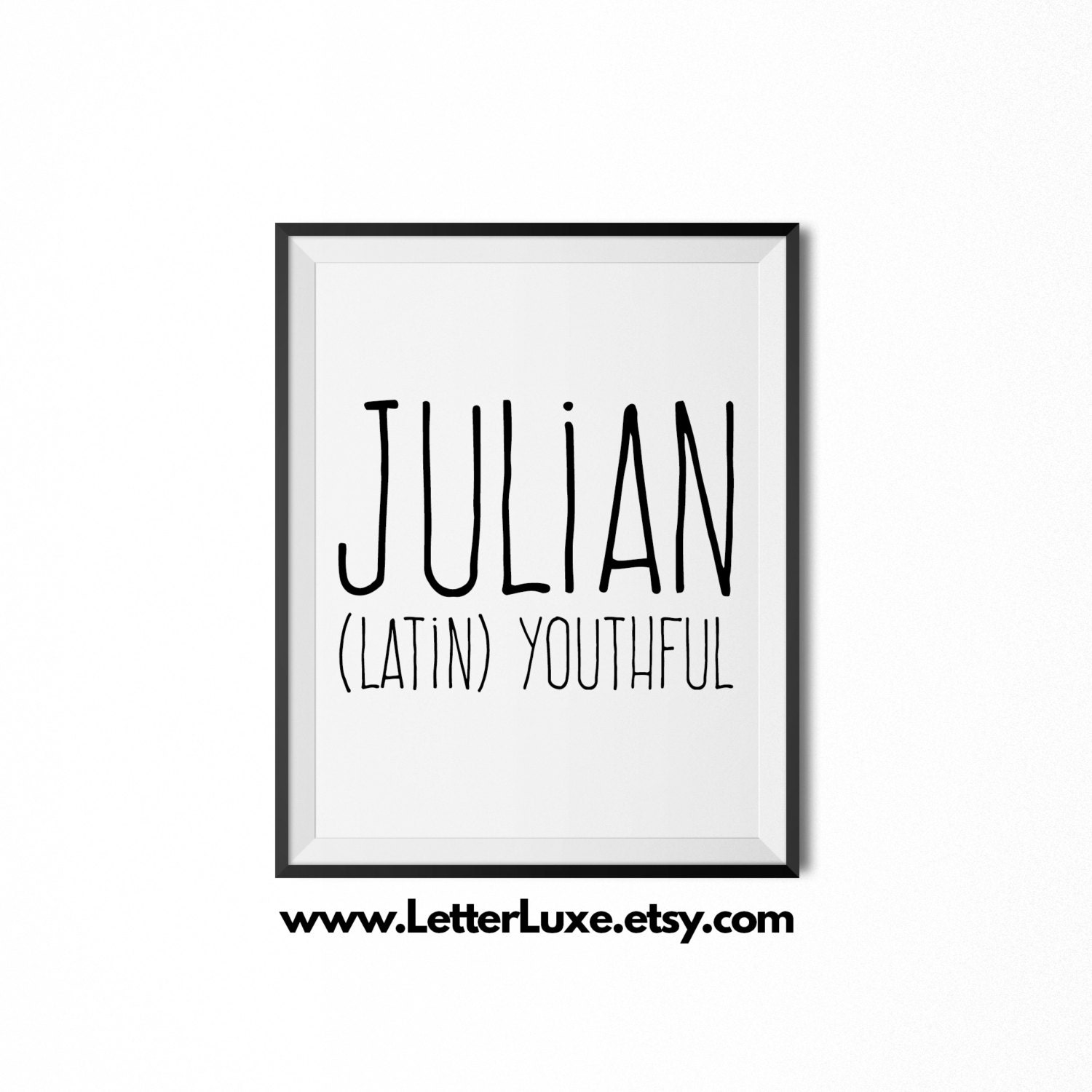 Julian Name Meaning Art Printable Baby Shower Gift Nursery